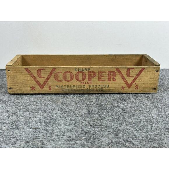 Other | Vintage Sharp Cooper Brand Cheese Pasteurized Wood Box Ws Pope ...